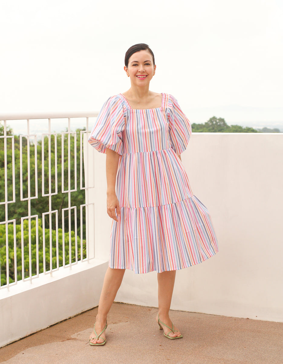 RESTOCKED: Meko Dress in Colored Stripes – Florence Fling